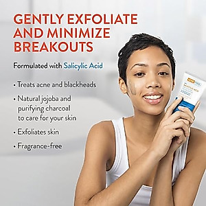 AcneFree Blackhead Removing Exfoliating Face Scrub with 2% Salicylic Acid and Charcoal Jojoba, 5 Ounce - Pack of 2