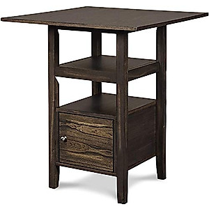 New Classic FURNITURE Derby Counter Dining Stool Set with 1 Table and 4 Chairs, Chocolate