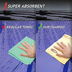 DSV Standard Premium Car Care Towel, Drying Super Absorbent Chamois Cloth for Car Wash, Spotless & Scratch and Lint Free Shine – 27.5 X 17 inches, 1 - Pack