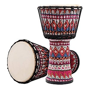 LuiYninhuoJin Djembe, Goatskin Cloth Drums Djembe Hand-Painted African Drums Cloth Stitching Djembe for Kids Adults Awesome Gifting Idea (Color : F-10in)