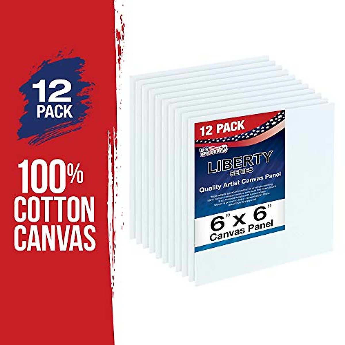 US Art Supply 6 X 6 inch Professional Artist Quality Acid Free Canvas Panel Boards 12-Pack (1 Full Case of 12 Single Canvas Panel Boards)