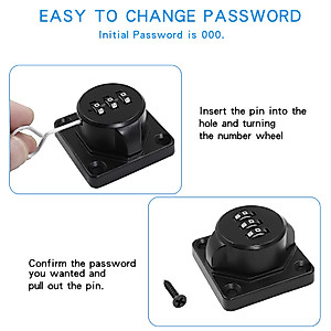 Suiwotin 1pc Hasp Lock Latch with Password Lock, Cabinet Hasp Latch Lock, Metal Security Lock Hasp for Small Door, Cabinet Door, Closet Door (Black)