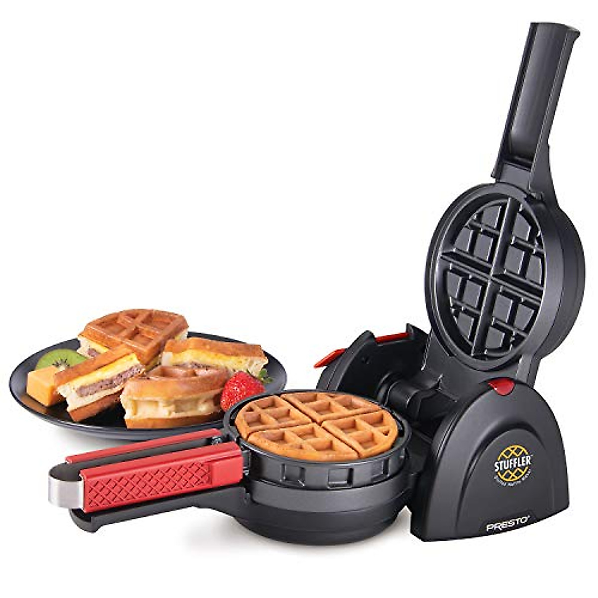 Presto 03512 Stuffler Stuffed Waffle Maker, Belgian, Large, Black