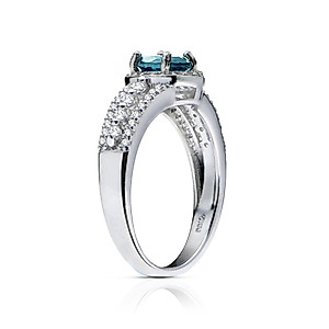 Ice Gems Sterling Silver London Blue and White Topaz Oval Ring