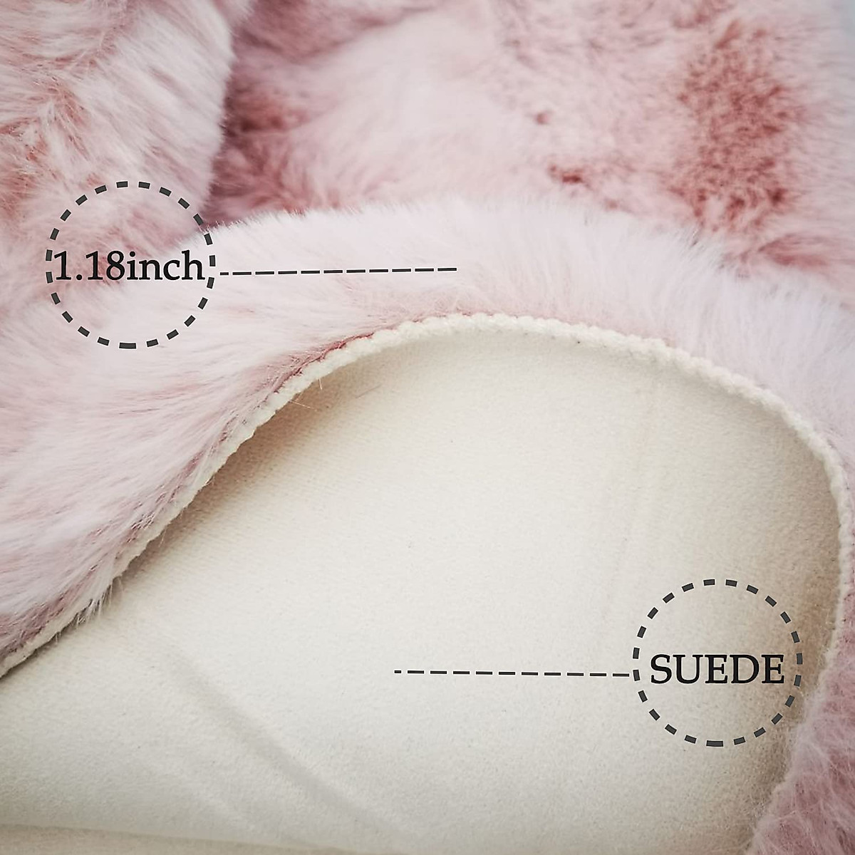 Ghouse Soft Faux Sheepskin Fur Rug, 2x6 Pink Fluffy Bedside Plush Shag Nursery Carpet Area Rug for Living Room, Bedroom, Playing Room Decor