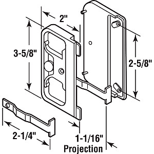 Prime-Line A 142 Black Plastic Mortise Style Screen Door Latch and Pull (Single Pack)