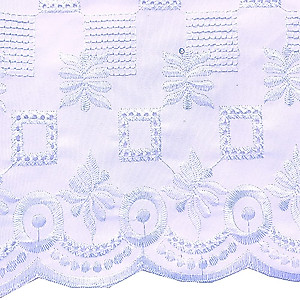 Cotton Swiss Voile Lace Fabric 5 Yards White African Dry Lace Fabric Nigerian Lace Fabric Dubai Embroidery Lace Fabric with Stones（White BB52)