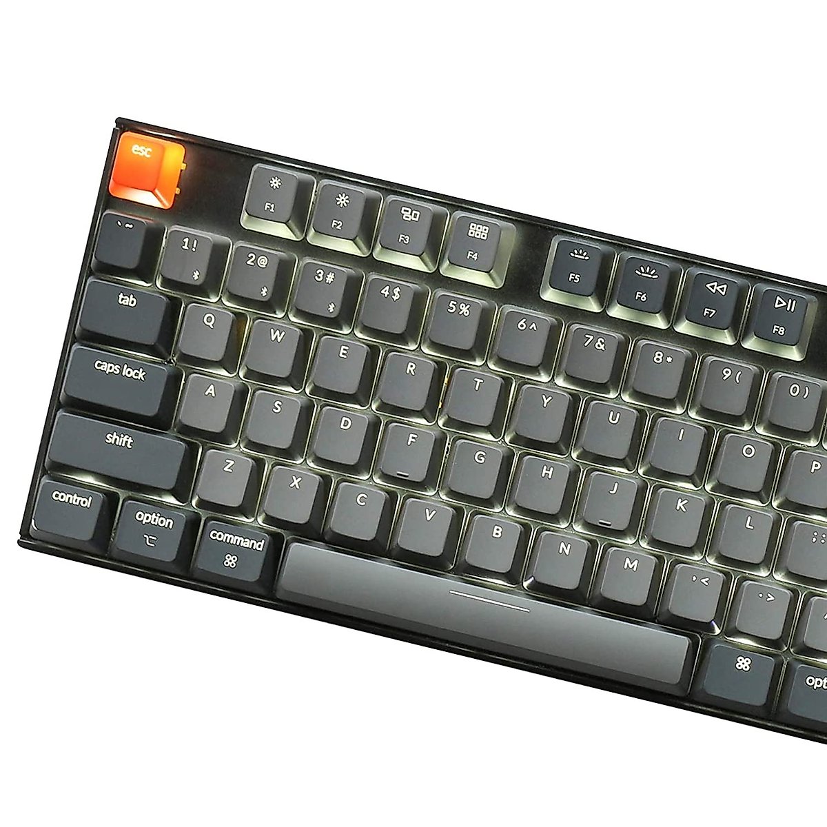 Keychron K8 80% Layout Bluetooth Wireless Mechanical Keyboard, Tenkeyless 87 Keys/USB C/White Backlit/Gateron G Pro Red Switch/N-Key Rollover, TKL Gaming Keyboard for Mac Windows