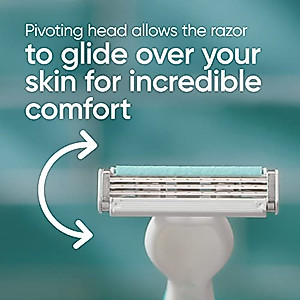 Gillette Venus Simply 3 Sensitive Women's Disposable Razors, Pack of 1 with 4 razors