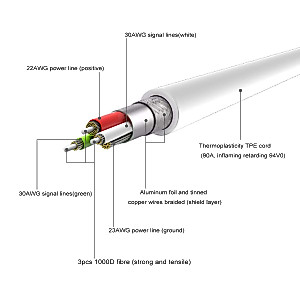 K123 Keytech Apple MFi Certified USB Lightning Cable 3ft iPhone Charger Cord 1M Premium White Data Cable for ipad, iPhone Xs/Xs Max/XR/X/8/8 Plus/7/7 Plus/6/6 Plus/5