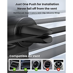 JoyGeek Magnetic Wireless Car Charger, Compatible with Mag-Safe Car Mount Charger for iPhone 14/13/12 Series, Car Air Vent Phone Holder Mount with 18W Car Charger, Black