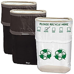 Party City Black Clean-Up Party Supplies, 3 Pieces, with Matching Reusable Pop-Up Trash Bins, Plus a Handy Recycling Bin