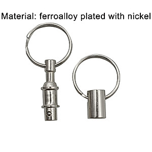 Pinenjoy 10Pcs Quick Release Keychain Detachable Pull Apart Key Rings Heavy Duty Dual Split Snap Lock Holder Silver Double Spring Key Accessory