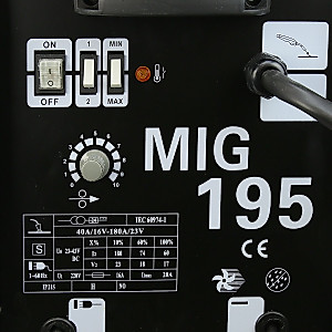 XtremepowerUS MIG-195 Gas-Less Gas Flux Wire Core Welder Welding Machine Automatic Wire Feed 230V 195AMP Welder w/Wheel Kit