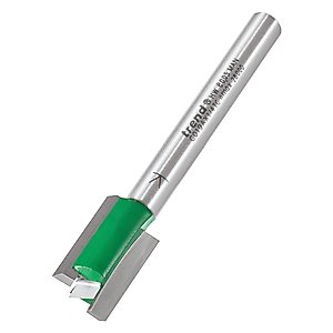 Trend CraftPro Straight Two Flute Router Cutter Bit, 1/4 Inch Shank, 15/32" Cut Diameter & 3/4" Cut Length, Tungsten Carbide Tipped, C019AX1/4TC