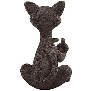 JFSM INC. Catitude - Whimsical Cat Raising Middle Finger Figurine - Hilarious Get Ready for Laughs - Stress Relief - Gifts for Cat Lovers, Cat Mom
