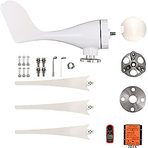 Vacayinsider 600W Wind Turbine Generator Kit 12V 3 Blades, with Charge Controller, Wind Power Generator for Off Grid System, Windmill Generator Suit for Home Hybrid Solar Wind System