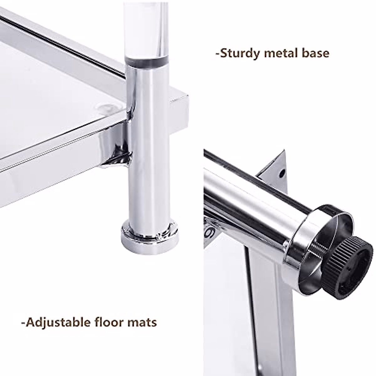 Sybrioka Glass Console Tables for Entryway, Acrylic Chrome Silver Sofa Side Table Metal Leg, Long Narrow Entryway Table for Small Space Hallway Living Room (Silver, Entryway Table)