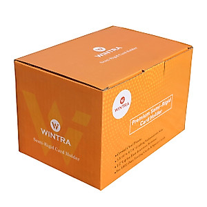 WINTRA 100 Count Semi-Rigid Card Holder with 100 Pack Penny Card Sleeves, Quality Card Submission Card Sleeves Protectors