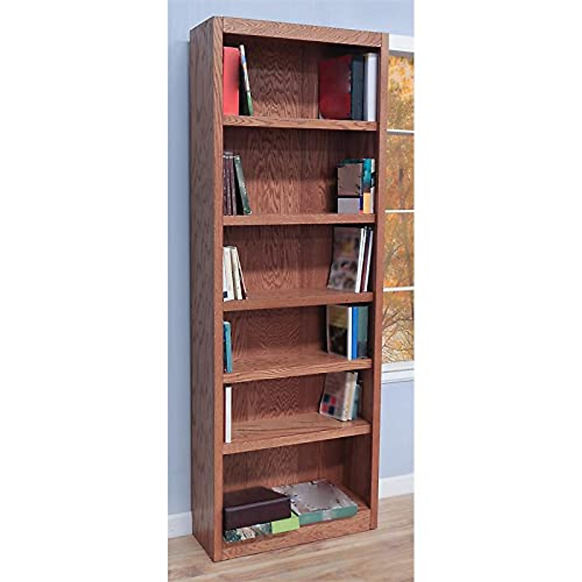 Concepts In Wood Midas Six Shelf Bookcase 84" H Dry Oak Finish