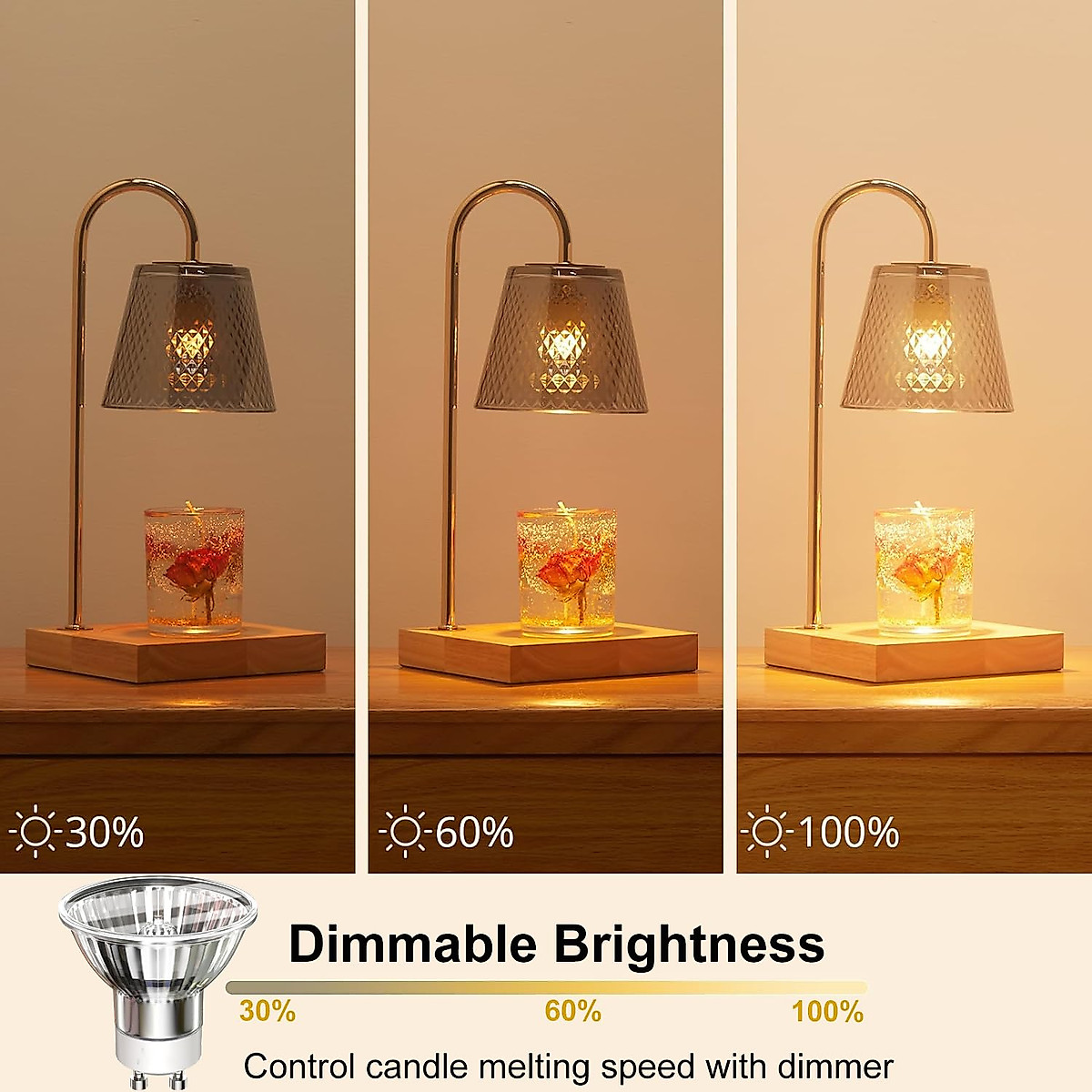 Nioclerce GU10+C 120V 50W Bulb - MR16 GU10 Base Bulbs Warm White GU10 Halogen 50W Bulbs, GU10 Dimmable Bulb High Output 500LM, Long Lasting 50 Watt GU10 Bulbs for Candle Warmer, Track Lighting