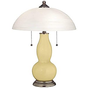 Color + Plus Butter Up Gourd-Shaped Table Lamp with Alabaster Shade