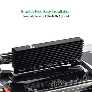 A ADWITS PCI Express 3.0 x16 to PCIe-based NVMe and AHCI SSD Adapter Card with Heat Sink, Fits M.2 (NGFF) Form Factor with Key M in Size 2230/2242/2260/2280