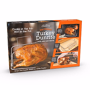 Camerons Turkey Roaster - Original Upside Down Turkey Dunrite Stainless Steel Cooker - Keeps Juices Inside Meat, Not Outside the Pan - Great for Cooking Roasts & Poultry Dinners - Barbecue Grill Gift