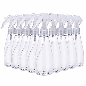 Suwimut 9 Pieces Plastic Spray Bottle, Empty Small 7oz/200ml Clear Spray Bottles, Fine Mist Plastic Refillable Trigger Sprayer for Cleaning Solutions, Hair Care, Essential Oils, Watering Plants