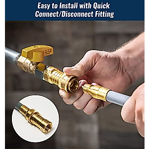 CALPOSE 15 Feet 1/2 inch ID Natural Gas Grill Hose with Quick Connect Fittings and Natural Gas Regulator