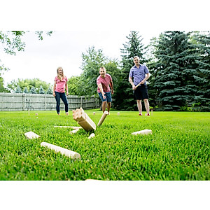 Yard Games Kubb Regulation Size Outdoor Tossing Game with Carrying Case, Instructions, and Boundary Markers