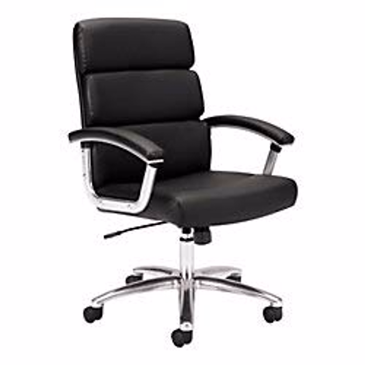 HON Traction Executive Task Chair - Mid Back Leather Computer Chair for Office Desk, Black (VL103)