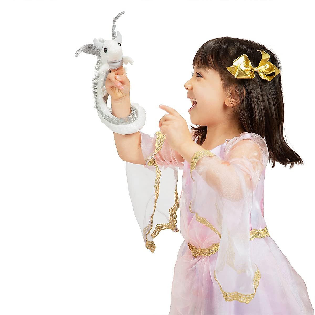 Folkmanis Pearl Dragon Wristlet Finger Puppet