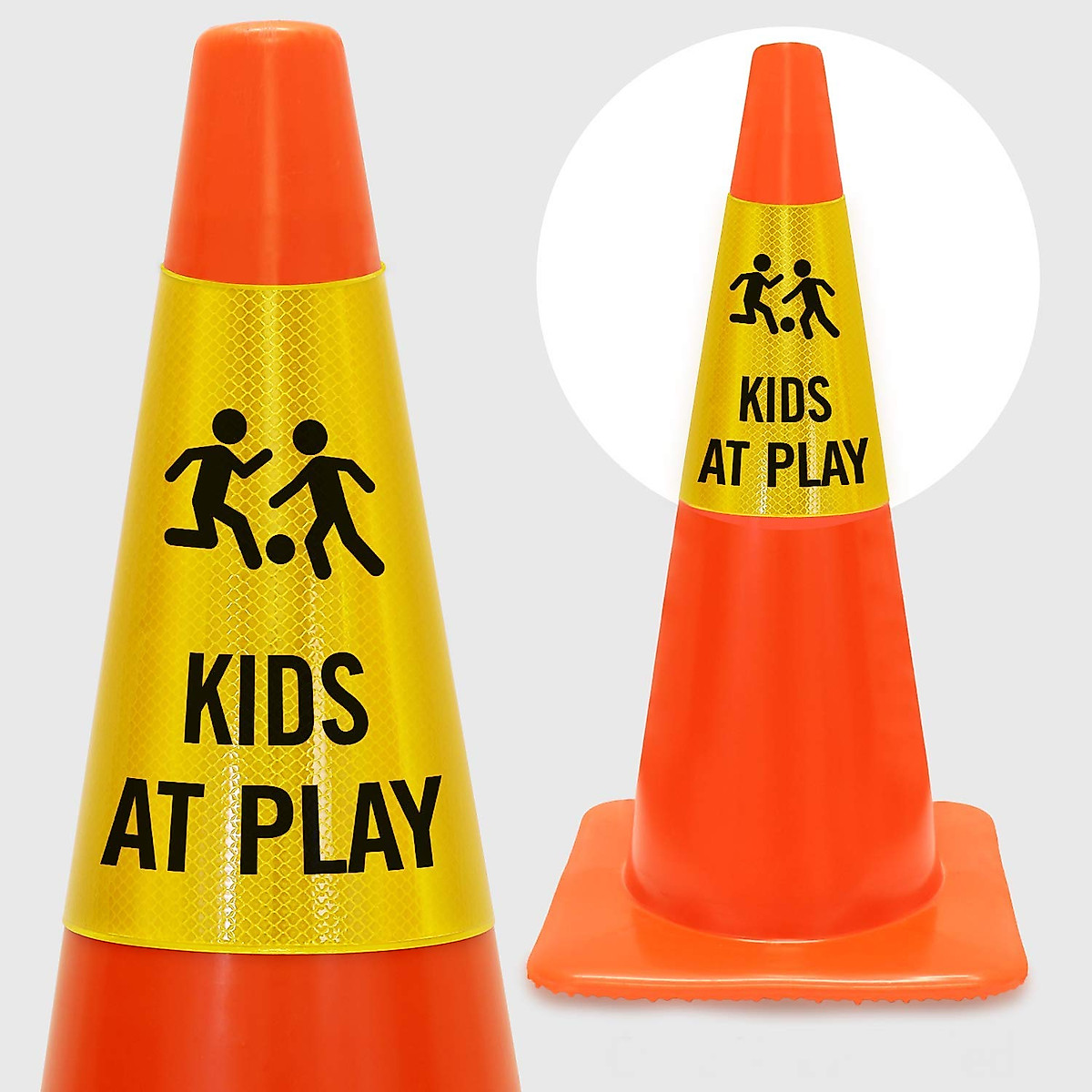 SmartSign “Kids at Play” Bright Reflective Message Sleeve for Cone, [CONE NOT INCLUDED]