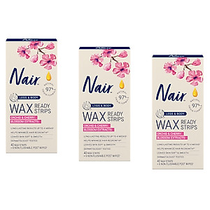 Nair Hair Remover Wax Ready-Strips 40 Count Legs/Body (3 Pack)