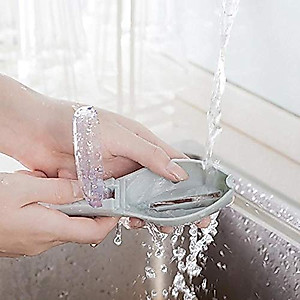 Fast Remove Fish Skin Brush Plastic Fish Scales Graters Scraper Easy Kitchen Cleaning Tool (Blue)