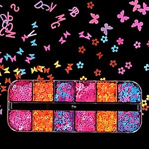 Diarypiece Fluorescent Sequins Flakes Resin Epoxy Mold, for Jewelry Filling Glow in the Dark Holographics Glitter
