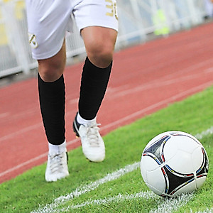 Vicenpal Football Leg Sleeves Calf Compression Sleeves Football Scrunch Leg Socks Calf Sleeves for Men Women(Black, White, Blue, Red,4 Pairs)