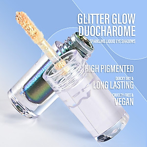 CHARMACY Liquid Duochrome Eyeshadow, Multi-Dimensional Eye Looks, Long Lasting Glitter Eye Shadow Sets Metallic Pigments, Quick Drying, Sparkling Shiny Eye Makeup for Beginners, 1.6g (#18#21)