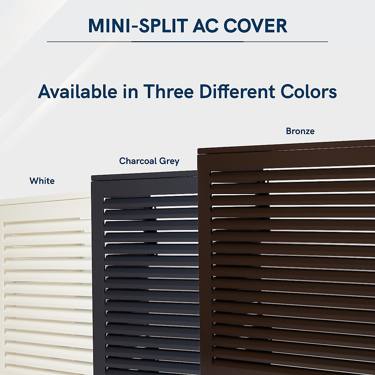 Airdeko's Mini Split AC Cover for Outside Units Sturdy Aluminum, Optimal Performance & Protection of Mini Split System Outdoor Condenser Compatible with Airdeko's Anti-Theft System (Charcoal, Large)
