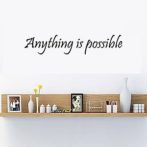 Hi-Shop Anything is Possible Bedroom Quote Decors Wall Saying Decals Quote for Home Wall Stickers Nursery Room Decor