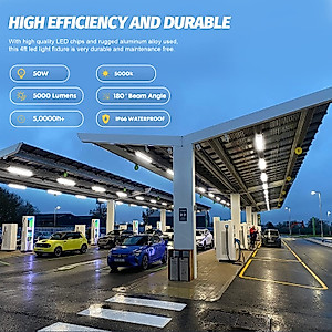 ANTLUX 4FT LED Vapor Tight Light Fixture, 50W 5000LM (120W Eq.), 4 Foot LED Vapor Proof Outdoor Shop Lights, IP66 Tri-Proof Lights for Parking Garage Carport Car Wash, Freezer Light, Plug in, 8 Pack