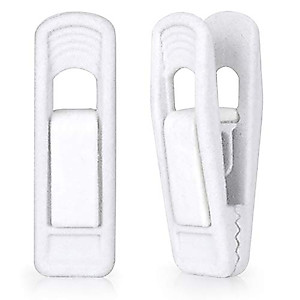 ODILCO White 26pc Velvet Hanger Clips, Pants Velvet Clips, Flocked Clothes Hanger Velvet Finger Grip Clips for Thin Hangers