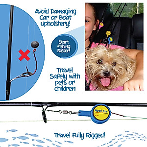 HOOK-EZE Quick Fishing Knot Tying Tool (Pack of 3), Standard Size - Easy Tying Fishing Hooks Cover - Line Cutter - Ideal for Saltwater & Freshwater Fishing - Blue, Green & Yellow