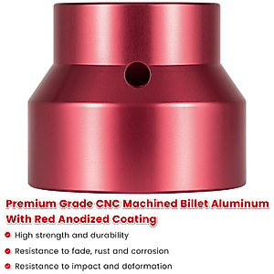 Fuel Filter/Oil Filter Socket 24mm / 36mm Reversible Fuel Filter Cap Remover and Installer Assistant for 2003-2010 6.0L / 6.4L Ford Powerstroke Diesel (Red)