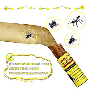 24 Rolls Fly Strips - Fly Tapes Fly Paper Sticky Fly Trap Indoor/Outdoor Hanging,Fly Catcher Fly Ribbon Fungus Gnat Trap Fruit Fly Killer for House/Kitchen/Plants/Horse Stable