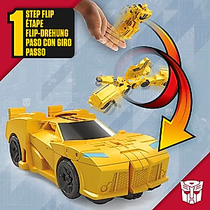 Transformers 1-Step Flip Heroes 3-Pack, 4-Inch Wheeljack, Bumblebee, and Optimus Prime Action Figures, Kids Easter Toys or Basket Stuffers, Age 6+