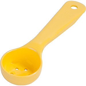 Carlisle FoodService Products 492304 Perforated Short Handle Portion Control Spoon, 1 oz, Yellow