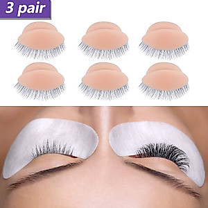 WBCBEC 3 Pairs Replacement Eyelids for Mannequin Head Removable Realistic Eyelids with Eyelashes Mannequin Head Eyelids for Eyelash Training Practice Makeup Eyelash Extensions