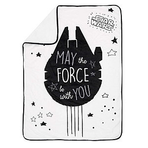 Lambs & Ivy Star Wars Millennium Falcon Baby Blanket - White